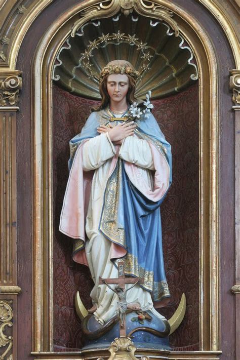 Immaculate Conception Statue On The Altar Of The Immaculate Conception