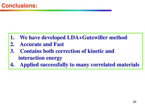 Ppt Ldagutzwiller Method For Correlated Electron Systems Formalism And Its Applications