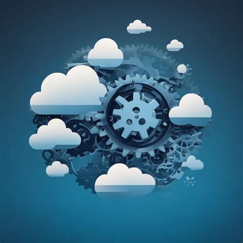Premium Ai Image Vector Cloud Computing Digital Technology With Gears