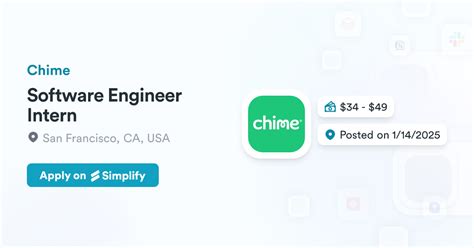 Software Engineer Intern Chime Simplify Jobs