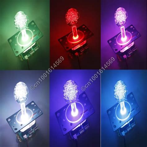 Easyget 12V LED Illuminated Arcade LED Joystick Switchable 2 4 8 Way Operation Colorful For MAME