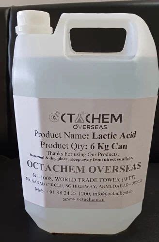 Lactic Acid Liquid For Industrial Packaging Size Kg Kg Kg At Kg In Ahmedabad