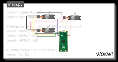 3 servos wokwi esp32 stm32 arduino simulator