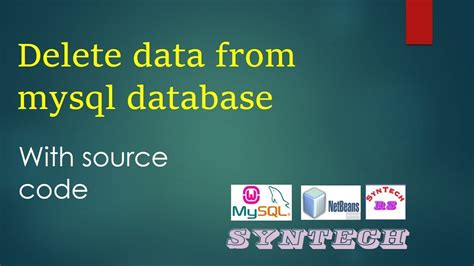 How Delete Data From Mysql Database Create Delete Button For Java Netbeans Application Youtube