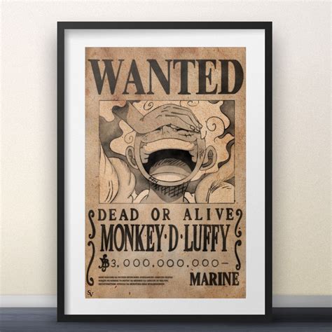 One Piece Luffy Wanted Poster 11x17 Anime Manga One Piece Red
