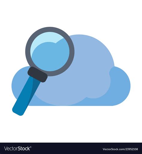 Cloud Computing And Magnifying Glass Royalty Free Vector