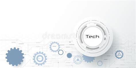 Vector Abstract Design Gear Wheel On Motherboard Or Circuit Board Illustration Hi Tech