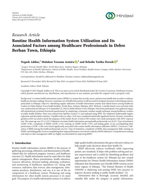 Pdf Routine Health Information System Utilization And Its Associated Factors Among Healthcare