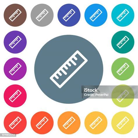 라운드 컬러 배경에 자 평면 흰색 아이콘 계획에 대한 스톡 벡터 아트 및 기타 이미지 계획 교육 기하 Istock