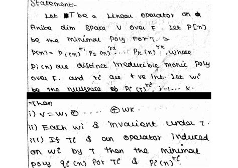 SOLUTION The Primary Decomposition Theorem In Linear Algebra Studypool