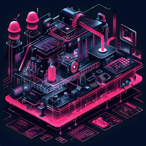 Premium Photo Tech Cubism Abstract Data Visualization