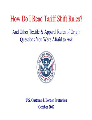 Fillable Online How Do I Read Tariff Shift Rules Fax Email Print PdfFiller