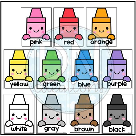 Color Name Posters Crayon Color Posters Learn Color Names Visual