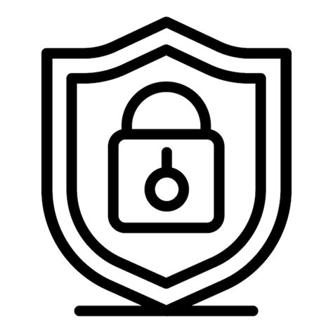 Premium Vector Locked Shield Icon Outline Locked Shield Vector Icon For Web Design Isolated On