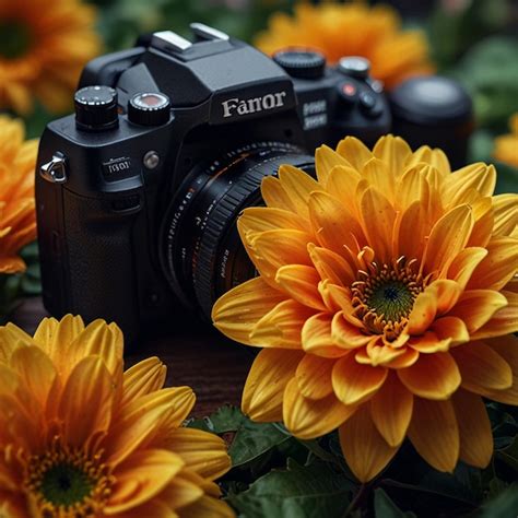 Camera On Grass Premium Ai Generated Image