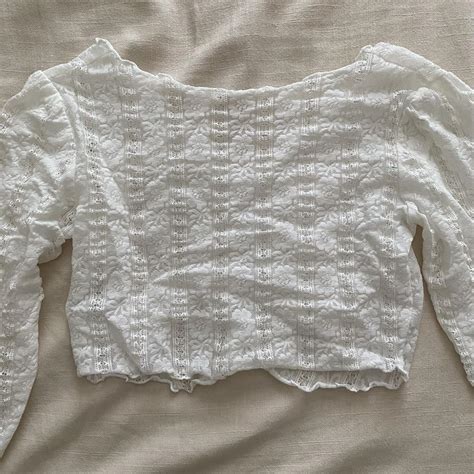 See Through White Top It Has Gorgeous White Lace Depop