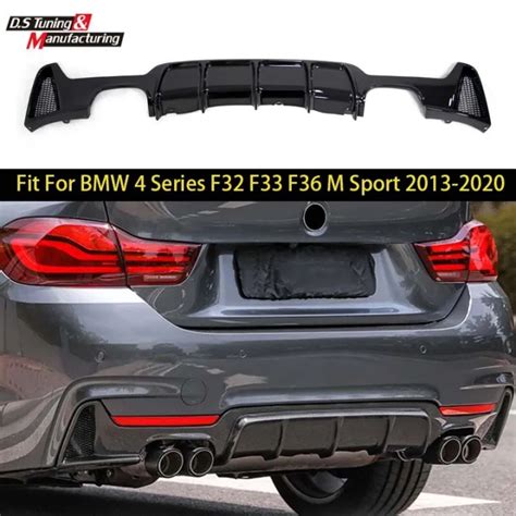Gloss Black Pp Rear Bumper Diffuser Splitter For Bmw 4 Series F32 F33 F36 M Sport 2013 2020 Car