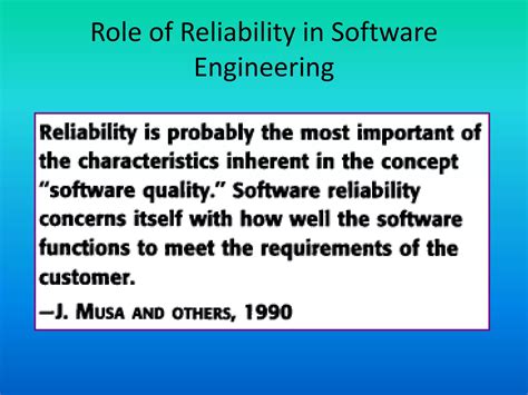 Software Engineering 23 Software Reliability Pptx