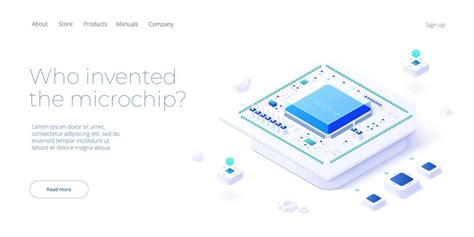 아이소메트릭 디자인의 마이크로칩 개념 반도체 컴퓨터 프로세서 칩 생산 Cpu 하드웨어 프리미엄 벡터