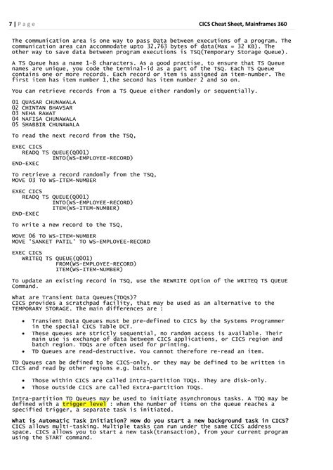 Cics Cheat Sheet Pdf Operating Systems Computer Software And Applications