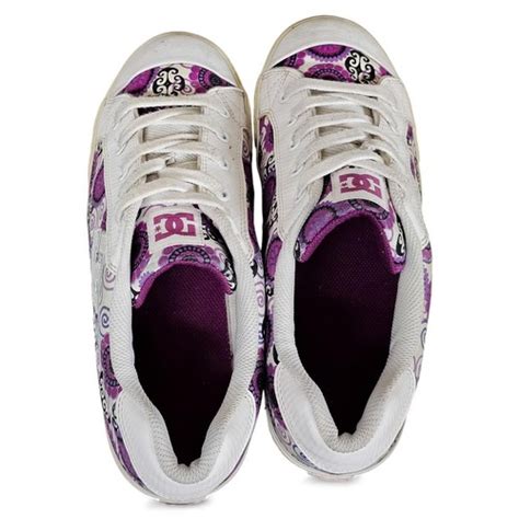 Vintage Dc Shoes Low Top Sneakers Purple Print Rare 10w 8 5m Ebay