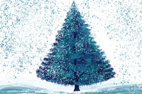 Hand Drawn Decorative Christmas Tree Holiday Card Background 14292427
