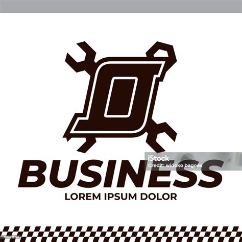 편지에 렌치 아이콘 O 기호 디자인 템플릿 경주 차고 자동 기호 그림 수리 아이콘 기호 경주용 자동차 자동차에 대한 스톡 벡터