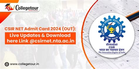 CSIR NET Admit Card 2024 OUT Live Updates Download Here Link Csirnet Nta Ac In