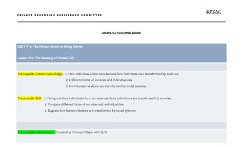 2 Template For Adaptive Teaching Guide Lesson 8 Adaptive Teaching Guide Met 4 The