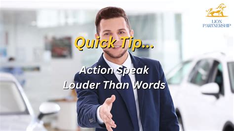 Quick Tip Actions Speak Louder Than Words