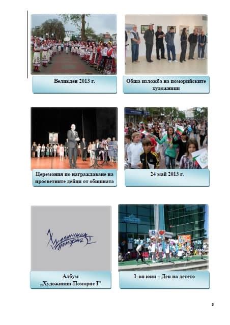 ГОДИШЕН ОТЧЕТ ЗА ИЗПЪЛНЕНИЕ НА ПРОГРАМАТА ЗА УПРАВЛЕНИЕ ЗА 2013 ГОДИНА Община Поморие