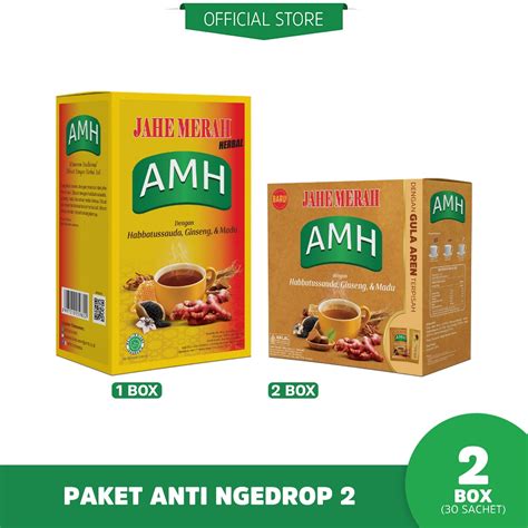 Jual Paket Anti Ngedrop 2 1 Box Amh Jahe Merah Herbal Fb 20 Sachet