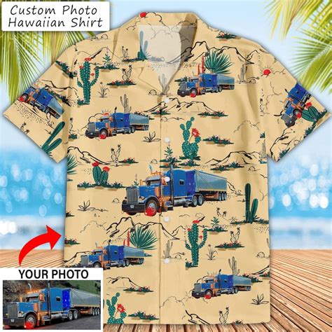 Semi Trailer Trucker Big Truck Driver Personalized Hawaiian Shirt