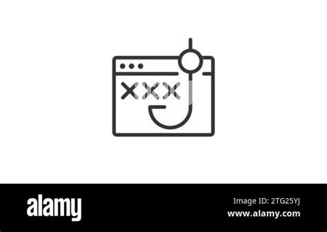 Animated Phishing Linear Icon Stealing Personal Information Cyber Crime Social Engineering