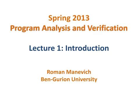 Ppt Program Analysis And Verification Techniques Powerpoint