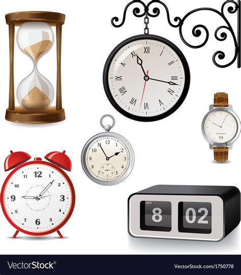 Clocks Icons Royalty Free Vector Image VectorStock