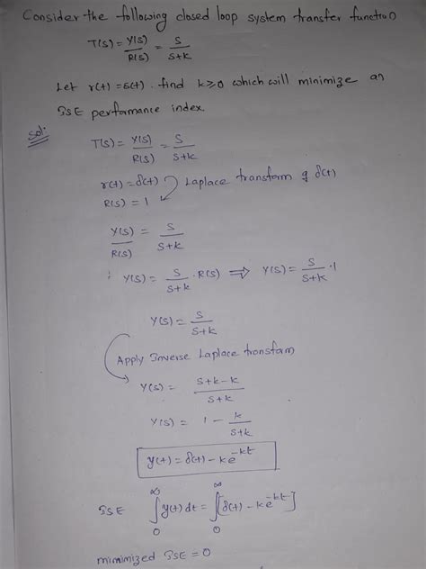 Solved Consider The Following Closed Loop System Transfer Function