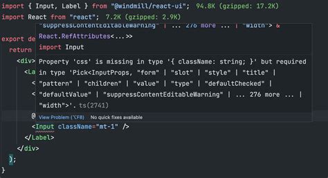 Typescript Error With Input Component Property Css Is Missing · Issue 58 · Estevanmaito