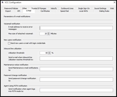 Administrator Define Email Notifications