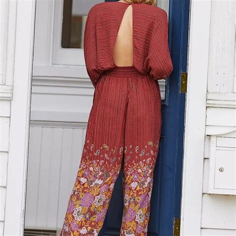 Anthropologie Pants And Jumpsuits Anthro Breezy Open Back Jumpsuit