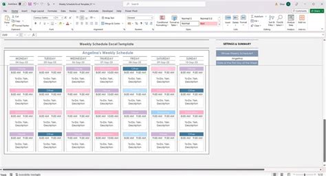 Weekly Schedule Excel Template Weekly Personel Planner Excel Template Editable Excel Planner