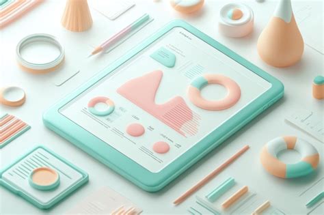 Abstract 3d Illustration Of Data Visualization With Pastel Colors Premium Ai Generated Image
