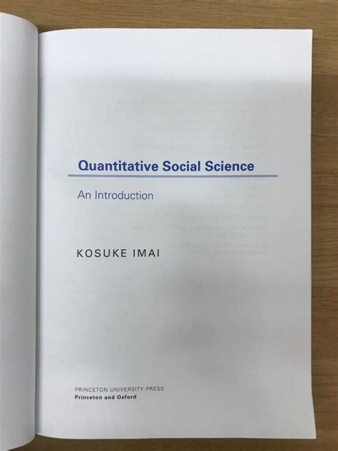 Quantitative Social Science An Introduction By Kosuke Imai Paperback