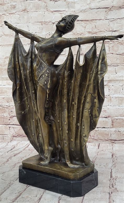 Wonder Chiparus Woman Dancer Nude Bronze Statue Sculpture Figure Figur