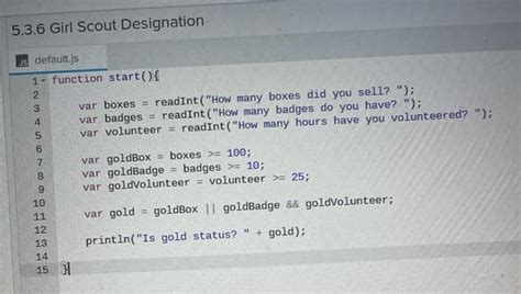 I Need Help With 5 3 6 Girl Scout Designation R Codehs Solutions