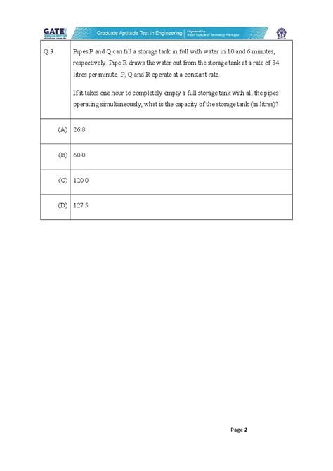 GATE Question Paper PDFs Available Download With Solutions AglaSem Admission