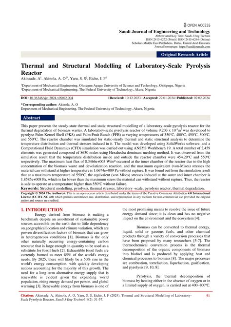 Pdf Thermal And Structural Modelling Of Laboratory Scale Pyrolysis Reactor