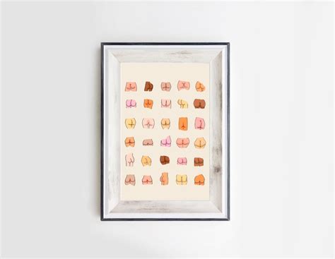Set Of 2 Color Nude Funny Butts And Boobs Poster Body Positive Art