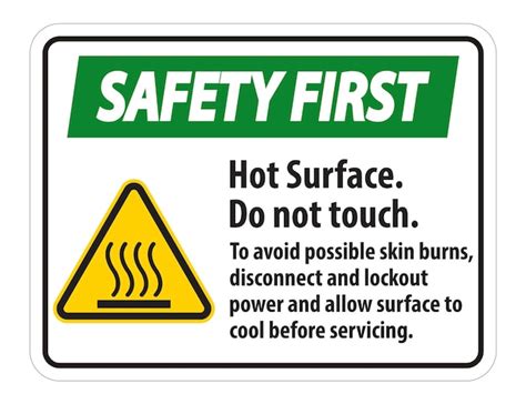 premium vector hot surface do not touch to avoid possible skin burns disconnect and lockout