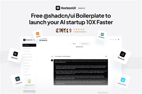 horizon ai boilerplate free shadcn ui nextjs template library figma